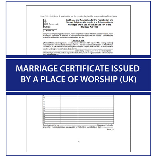 Marriage Certificate issued by a place of worship (UK) – Fast Track ...