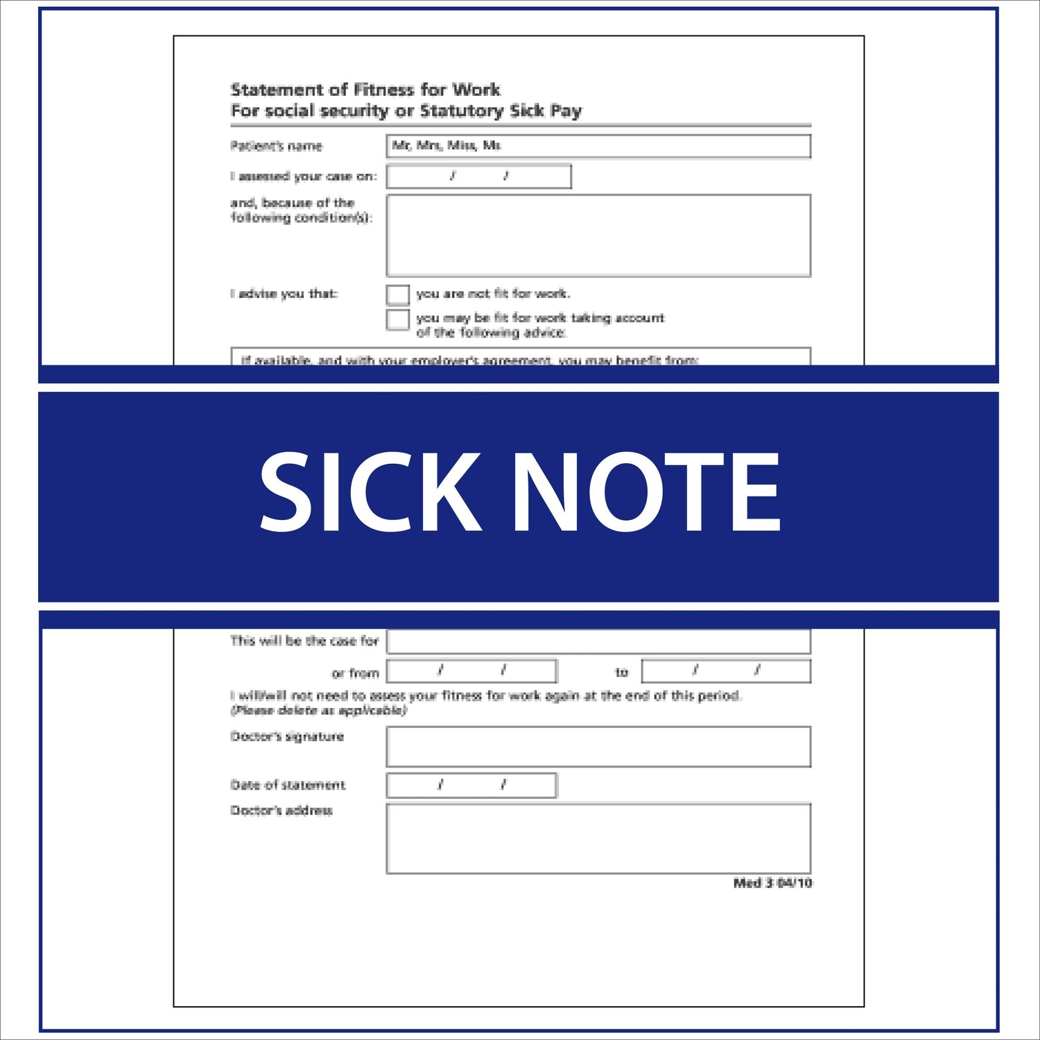 Sick Note – Fast Track Apostille - Legalisation Store