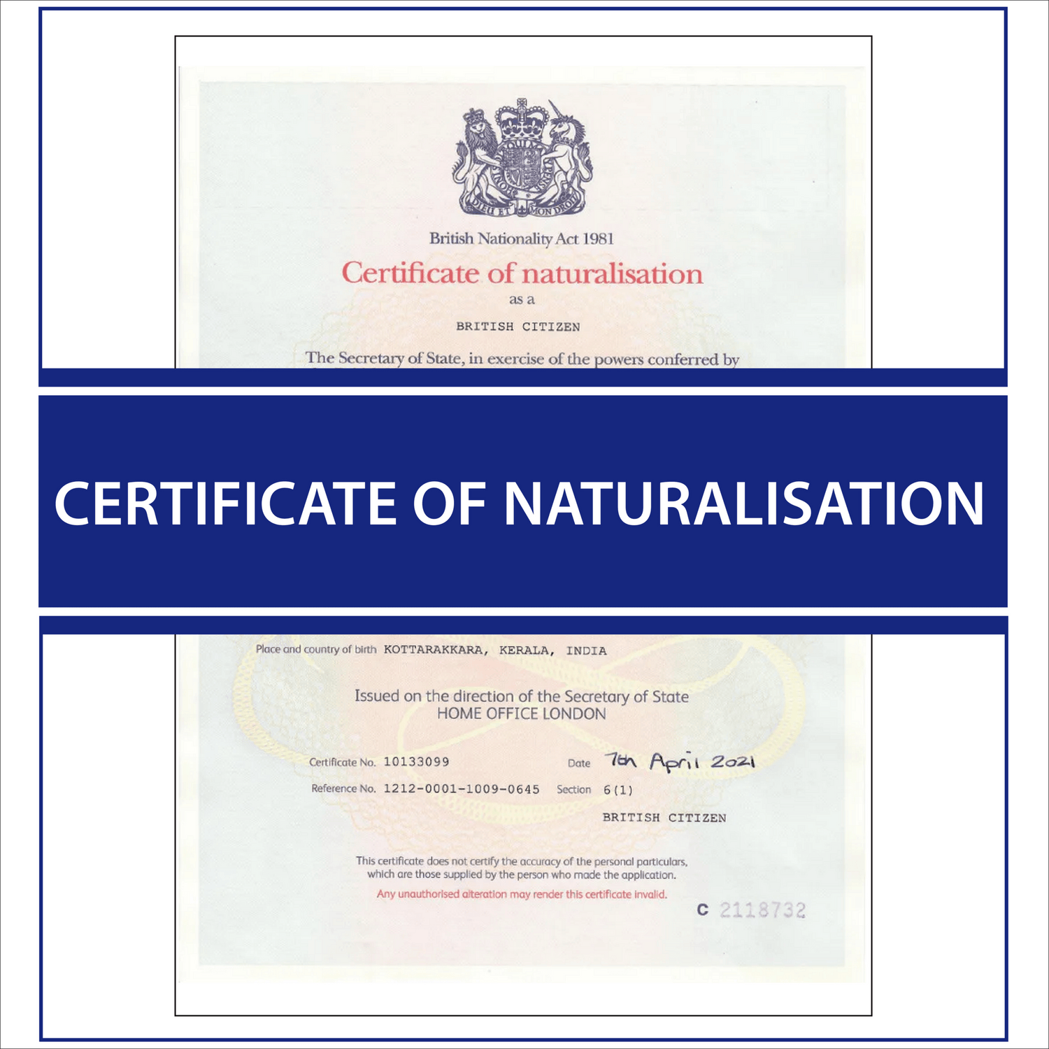 Certificate of Naturalisation – Fast Track Apostille - Legalisation Store